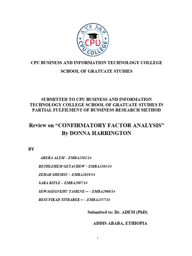 Confirmatory Factor Analysis Overview | PDF | Factor Analysis | Structural Equation Modeling