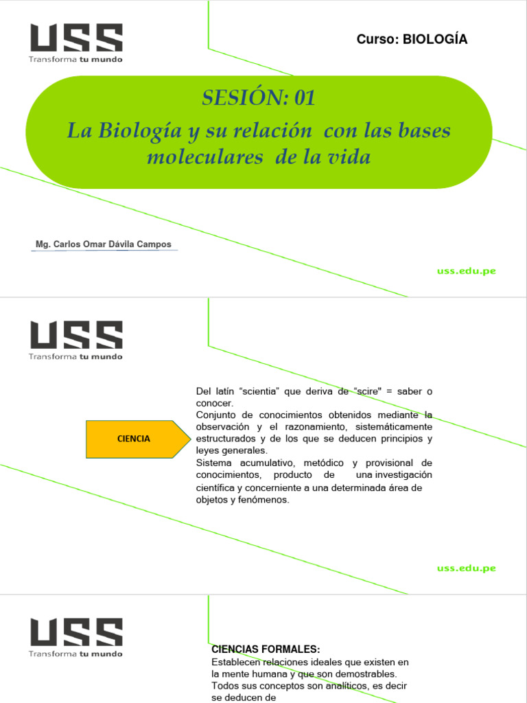SESION I - La Biología y Su Relación Con Las Bases Moleculares de La Vida | PDF | Biomoléculas ...