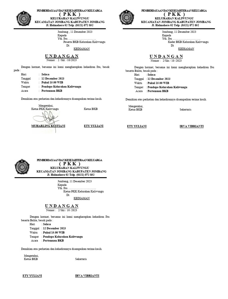 Undangan BKB Edit | PDF