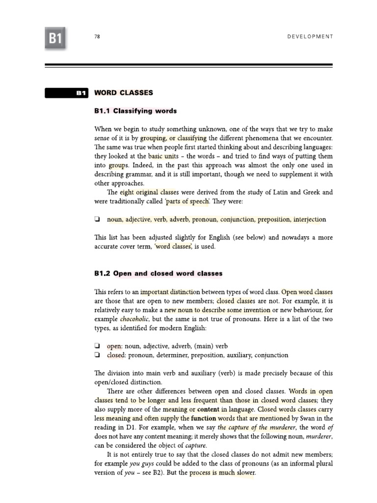 Word Classes | PDF