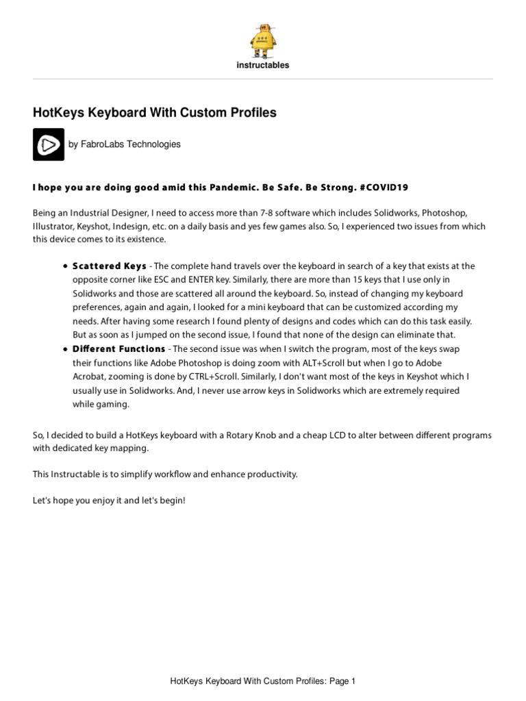 HotKeys Keyboard With Custom Profiles | Download Free PDF | Computer ...