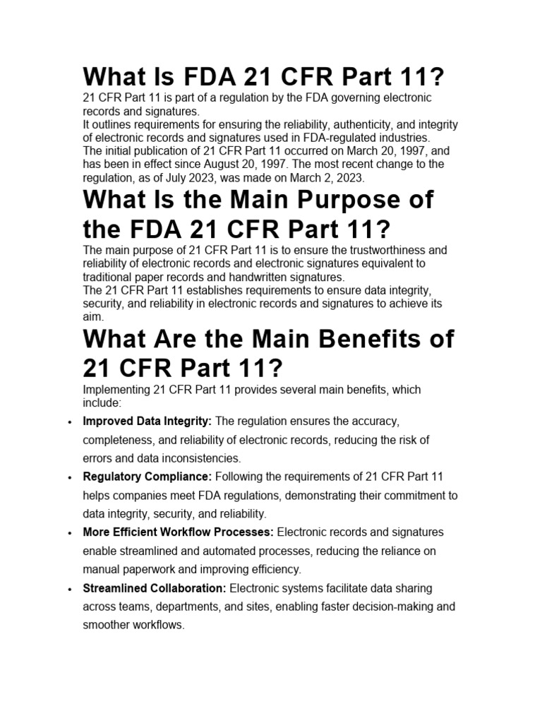 21 CFR Qus | PDF | Records Management | Reliability Engineering 21 CFR Qus | PDF | Records Management | Reliability Engineering