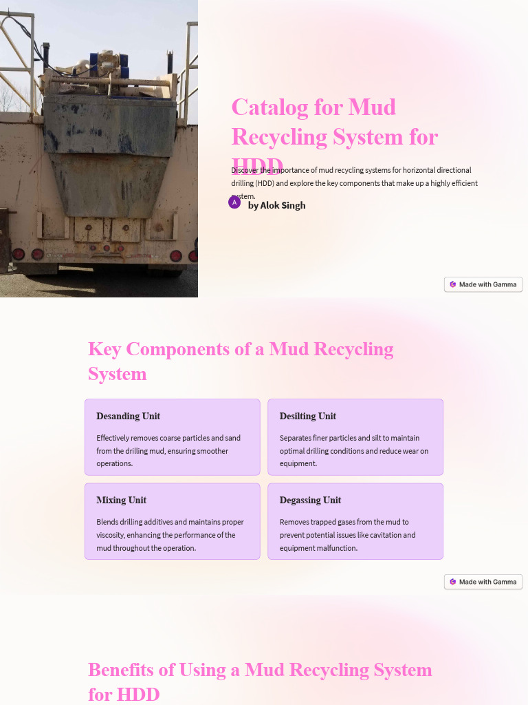 Catalog For Mud Recycling System For HDD | PDF | Recycling | Oil Well