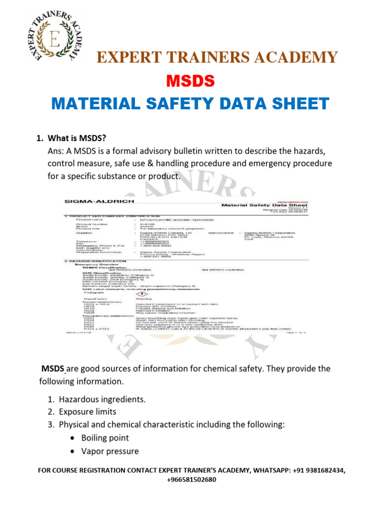 Expert - MSDS Safety Basics | PDF | Safety | Occupational Safety And Health