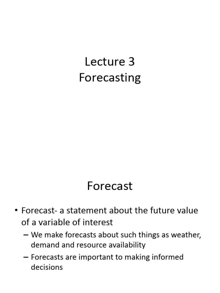 Lecture 3 Forecasting Download Free Pdf Forecasting Regression Analysis