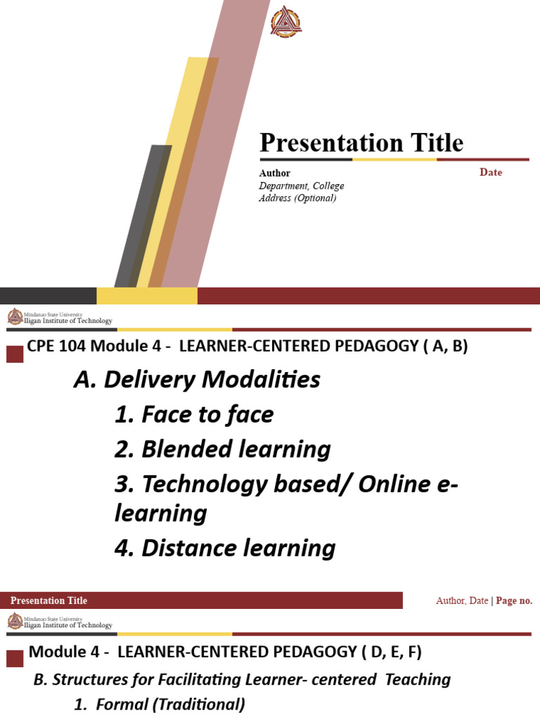 Cpe 104 Module 4 Learner Centered Pedagogy A B 2023 | PDF | Distance Education | Educational ...