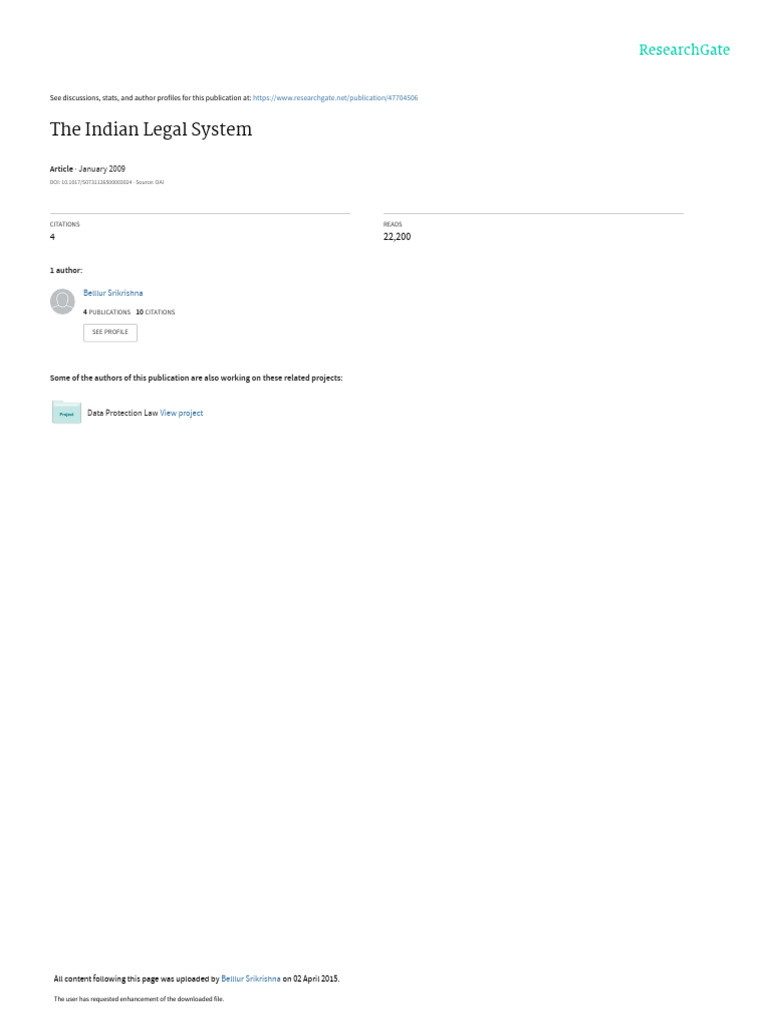 The Indian Legal System | PDF | Supreme Court Of India | Jurisdiction