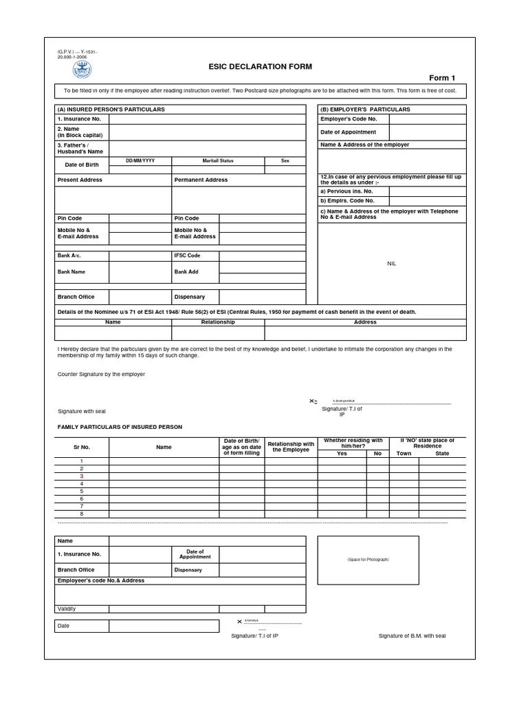Blank Editable PDF (Esic,Form11,2,Grat) | PDF
