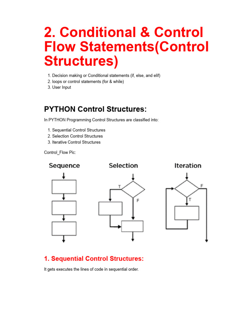 Nditional And Control Flow Statements Jupyter Notebook Pdf Control Flow Computer