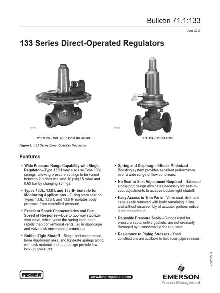 Fisher™ 133 Series Pressure Reducing Regulators | PDF | Valve ... Fisher™ 133 Series Pressure Reducing Regulators | PDF | Valve ...