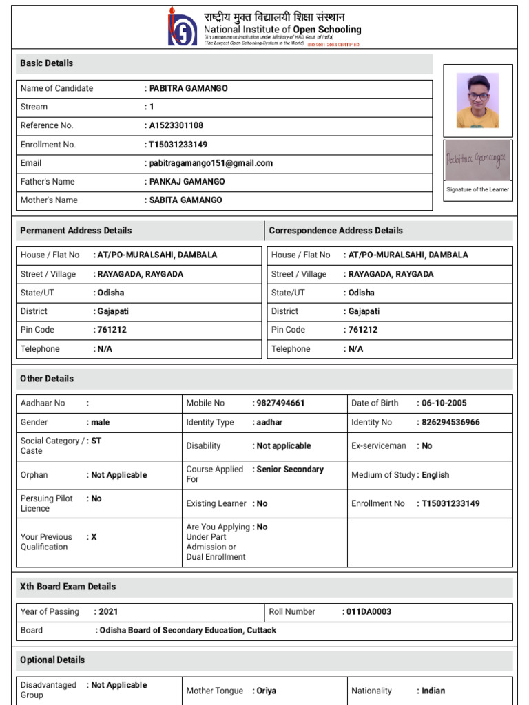 Registration Summary | PDF