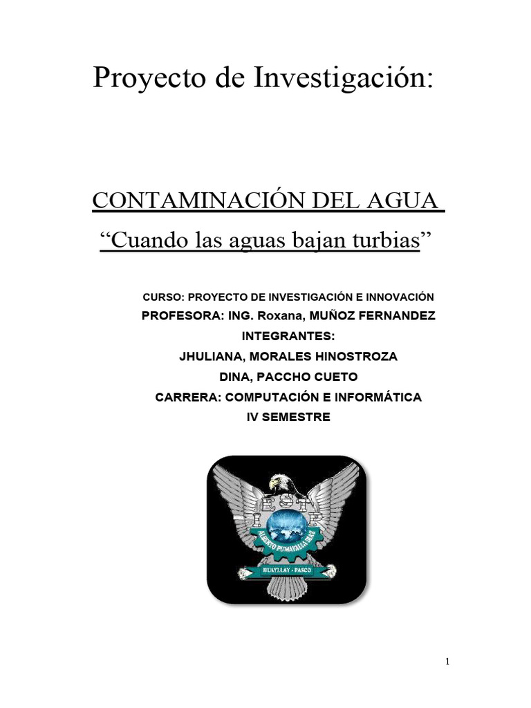 Proyecto Contaminacion Del Agua 2023 | PDF | Pseudomonas | Escherichia coli