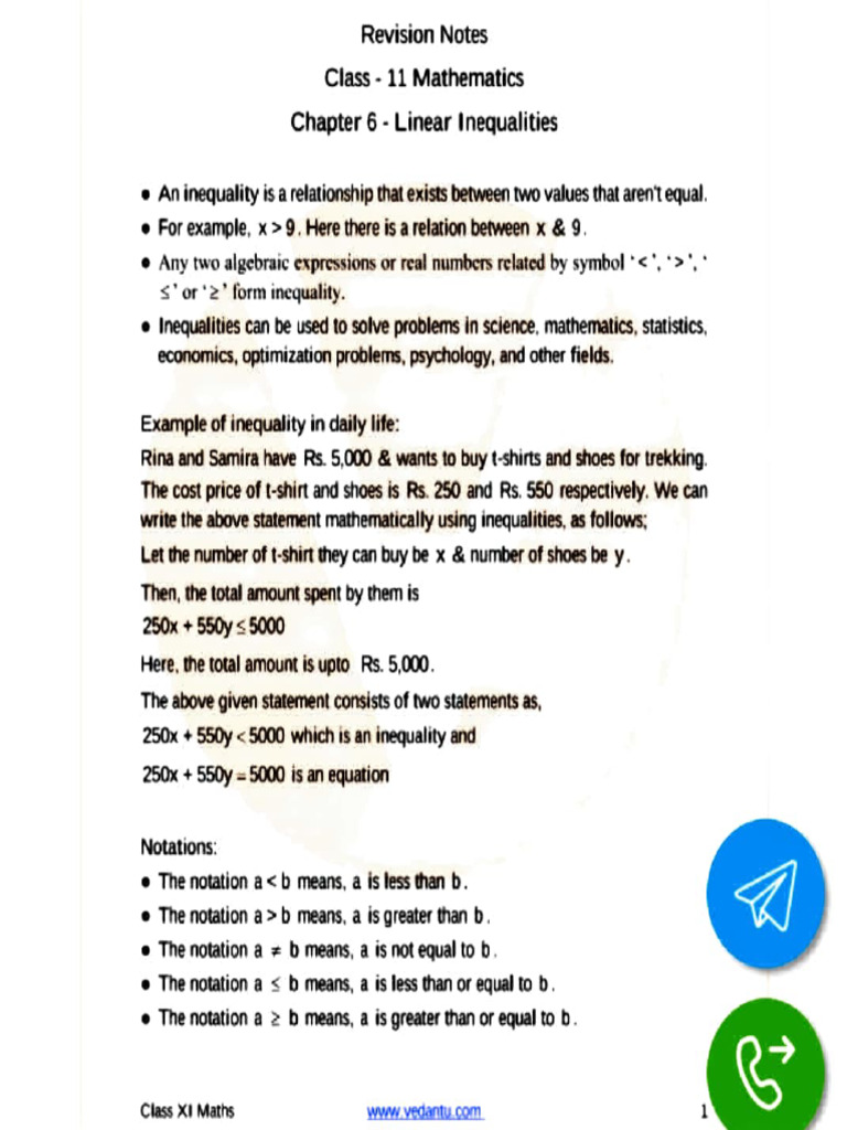 Linear Inequalities | PDF | Inequality (Mathematics) | Mathematics
