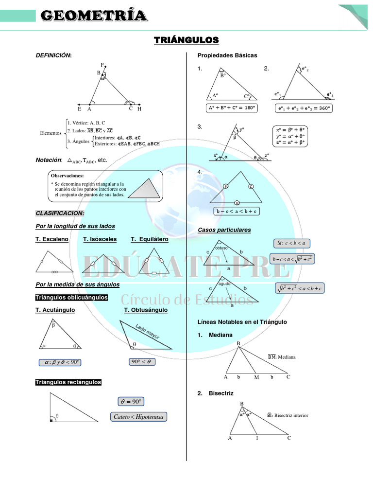t4 Triangulos Geo - Anu | PDF | Triángulo | Teoría de los números
