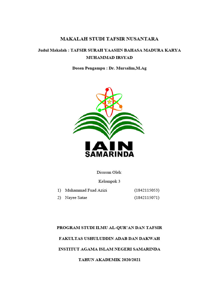 Makalah Studi Tafsir Nusantara | PDF