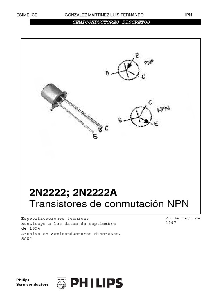 2n2222 Completo | PDF | Transistor de unión bipolar | Transistor