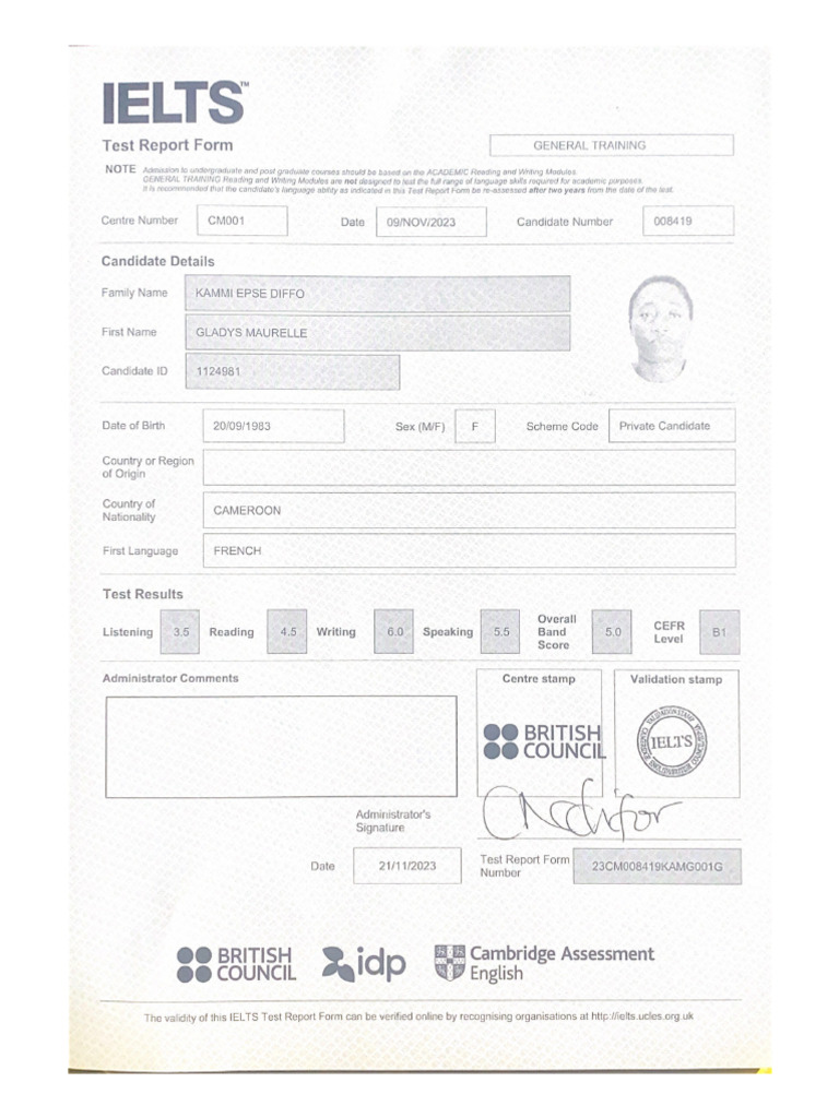 Test Report Form | PDF