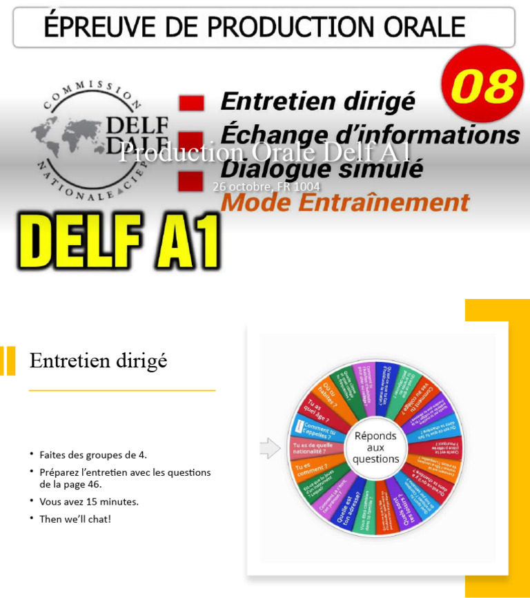 Production Orale Delf A1 | PDF