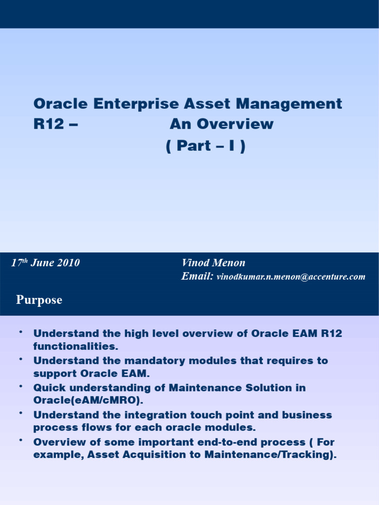 206448516-Oracle-EAM-OAT - FA R12-Overview | PDF | Asset Management ...