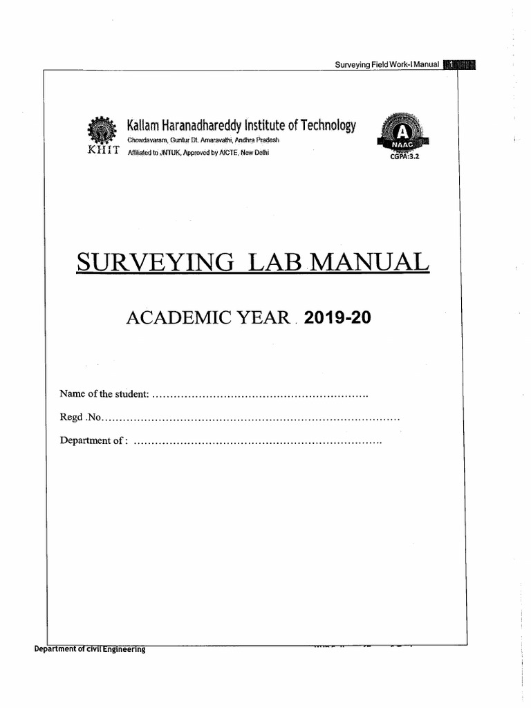 LAB of Surveying - 1 RGUKT | PDF