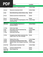 List of National & World Health Days Month Wise (2025) | PDF | Public Health | Immunology