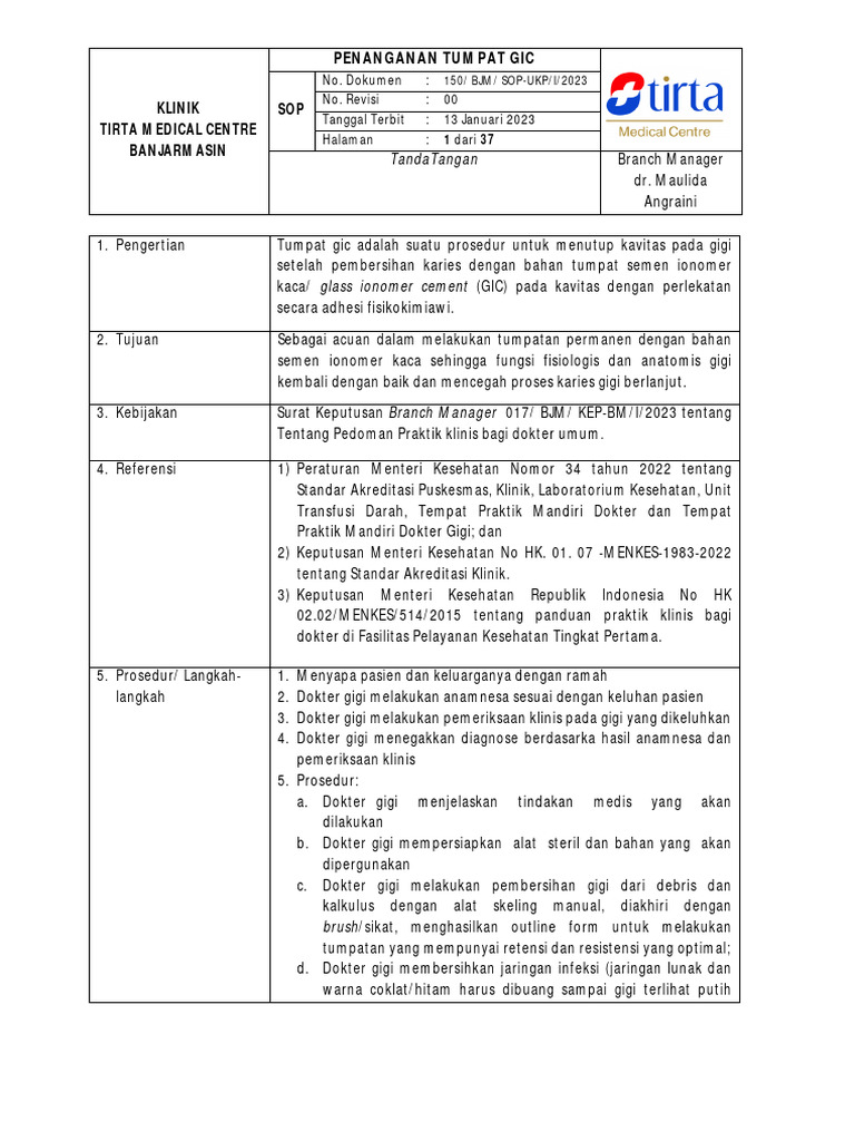 Sop 150kep-Ukp 2023 Penanganan Tumpat Gic | PDF