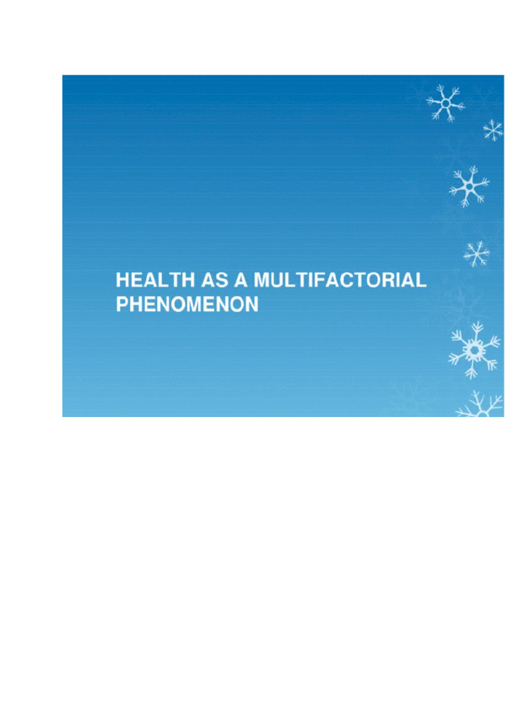 Health As A Multifactorial Phenomena | PDF