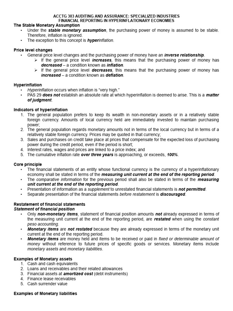Chapter 2 Hyperinflation Lecture | PDF | Historical Cost | Balance Sheet