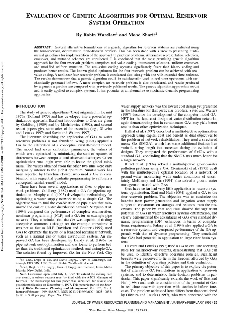 Wardlaw 1999 | PDF | Genetic Algorithm | Mathematical Optimization