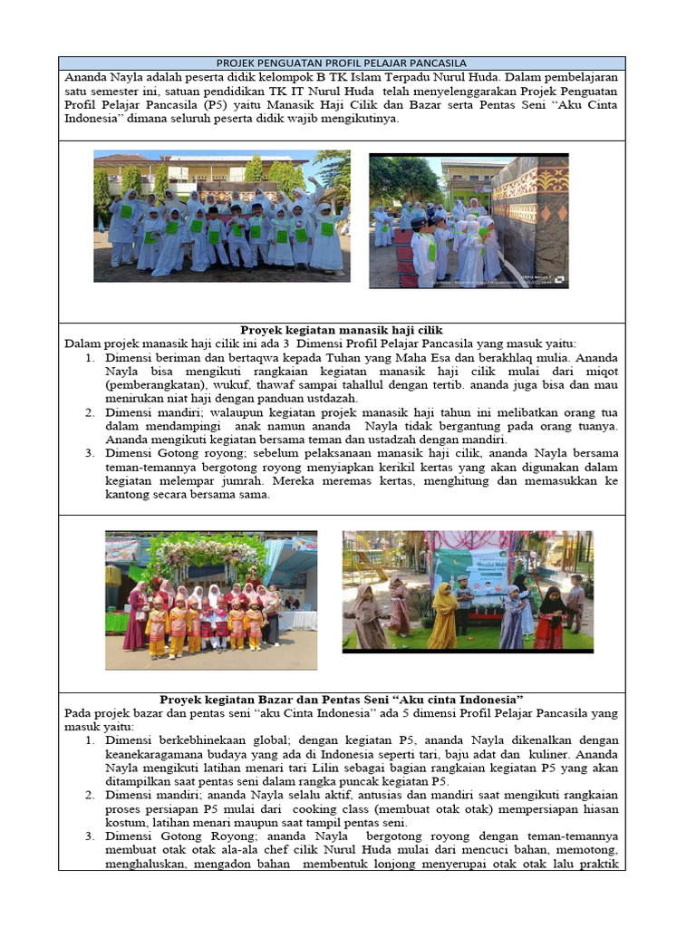 Rapot p5 TK B AR Roqiib | PDF