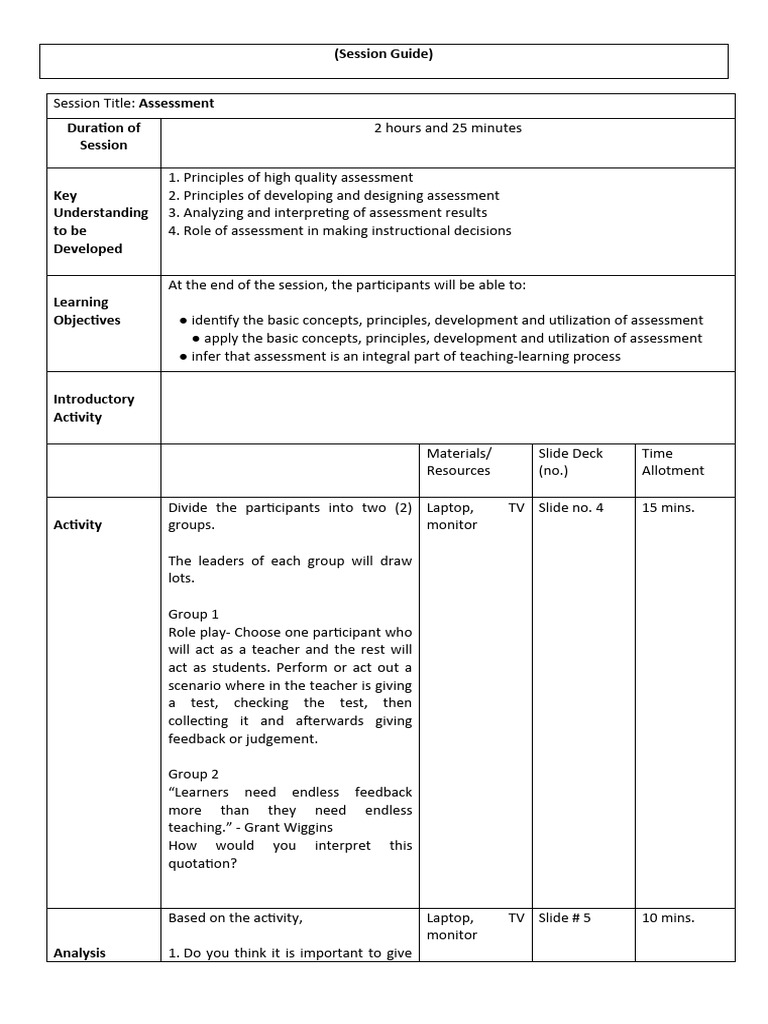 Session Guide | PDF | Human Communication | Behavior Modification