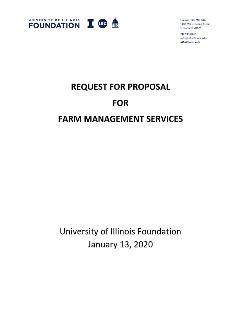 Farm Management RFP - UI Foundation | PDF | Request For Proposal ...