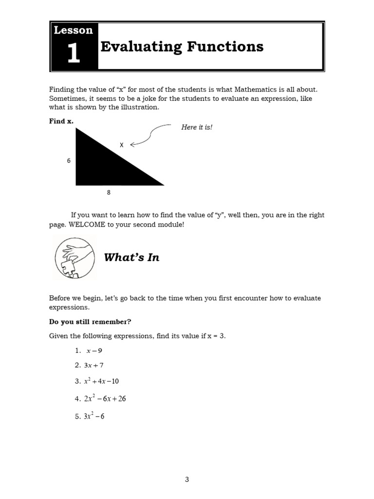 Gen-Math11 Q1 Module2 Evaluating-Functions | PDF | Exponentiation | Function (Mathematics)
