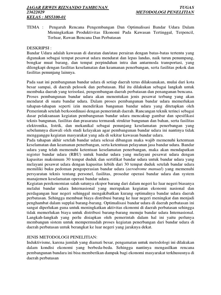 Tugas Metodologi Penelitian | PDF