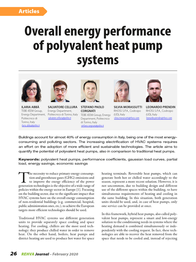 Overall Energy Performance of Polyvalent Heat Pump Systems | PDF | Heat Pump | Efficient Energy Use