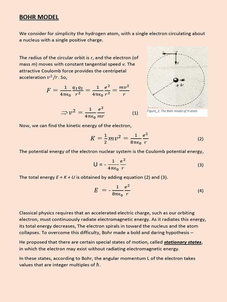 Bohr Model | PDF | Electron | Atoms