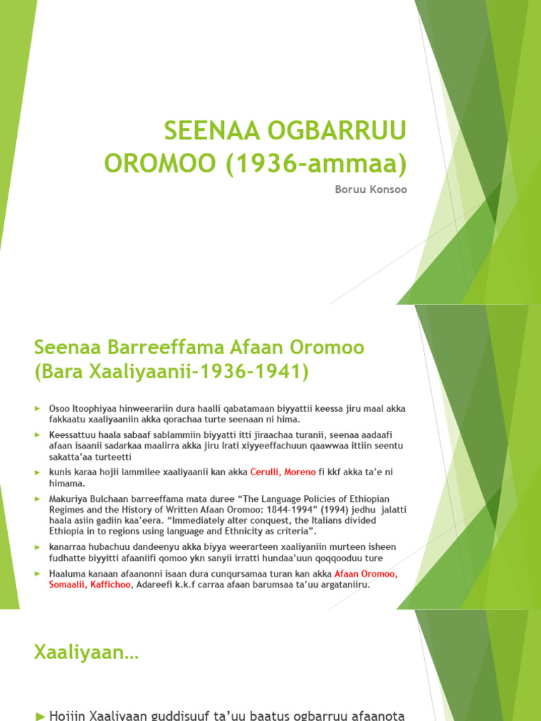 Seenaa Ogbarruu Oromoo (1936-Ammaa) | PDF