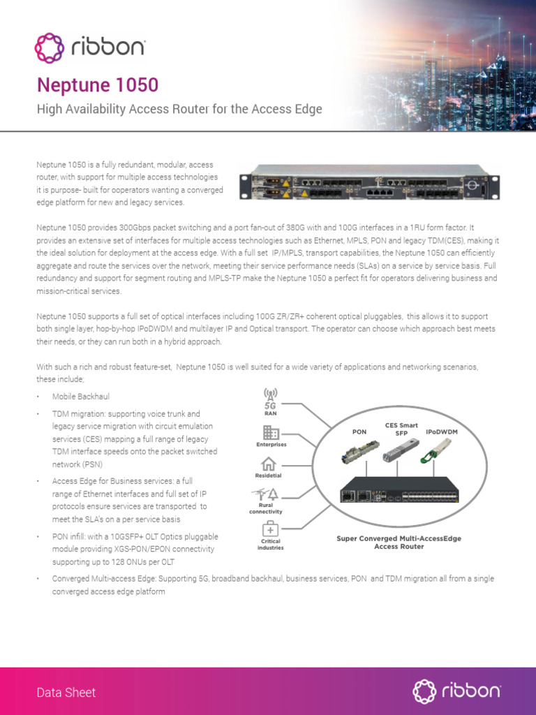 RBN - DS Neptune NPT-1050 | PDF | Networking | Multiprotocol Label ...