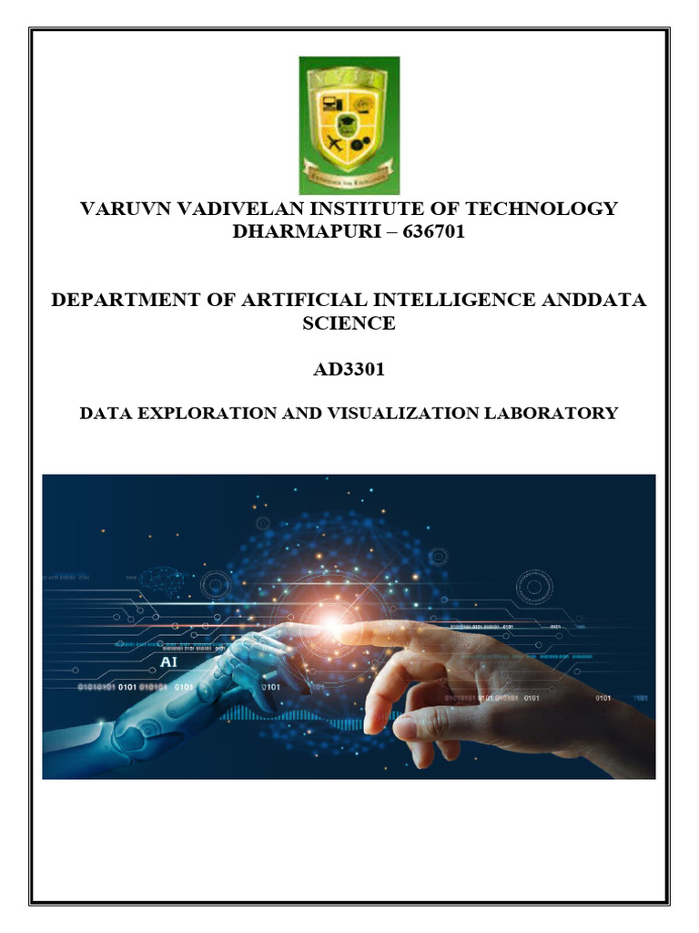 Ad3301 Data Exploration and Visualization | PDF | Data Analysis | Data