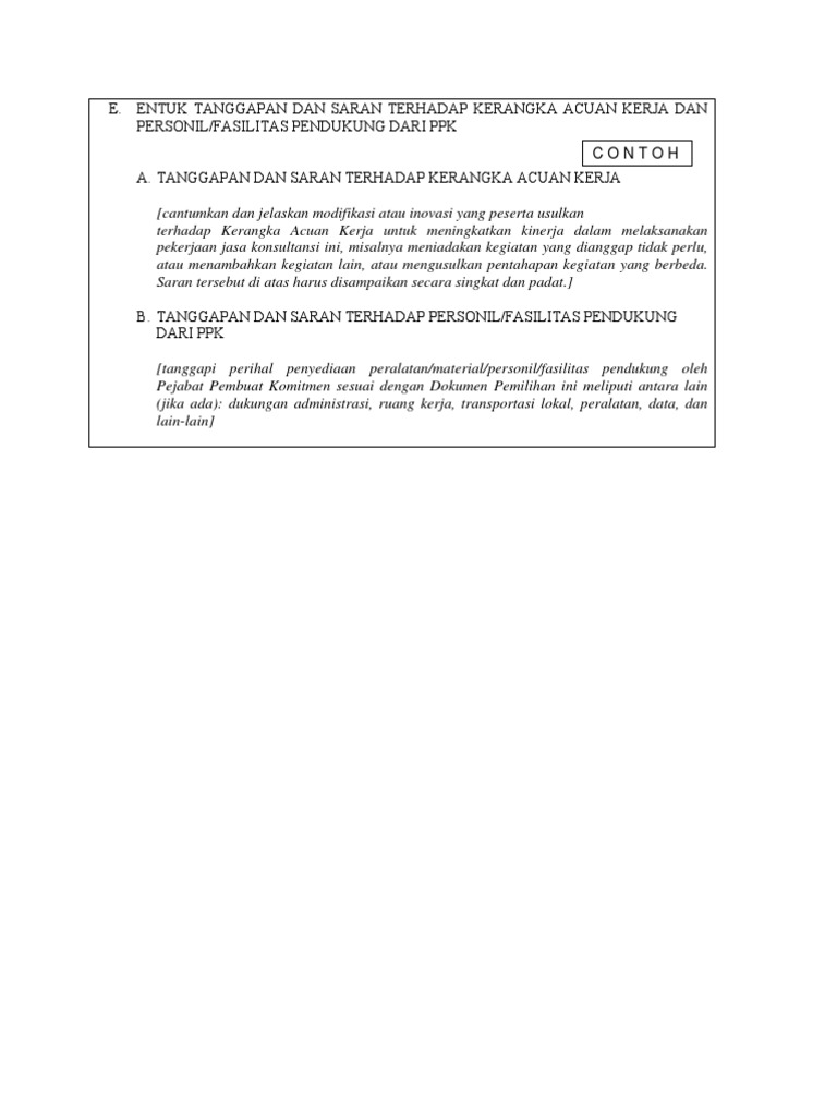 Contoh Bentuk Dok - Teknis Dan Lampiran | PDF