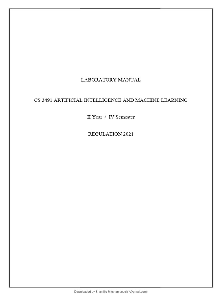 Cs3491 Ai Lab Manula R2021 Final Pdf Bayesian Network Cluster Analysis 