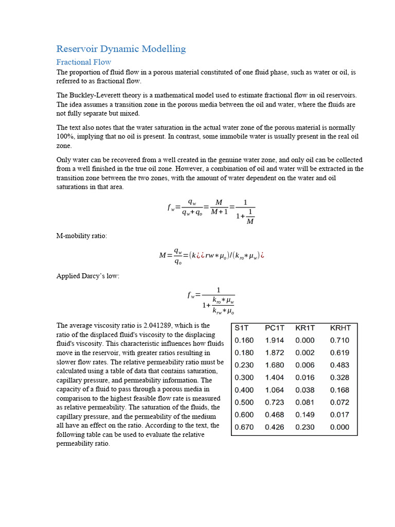 Reservoir Dynamic Modelling prt1 | PDF | Permeability (Earth Sciences) | Petroleum Reservoir