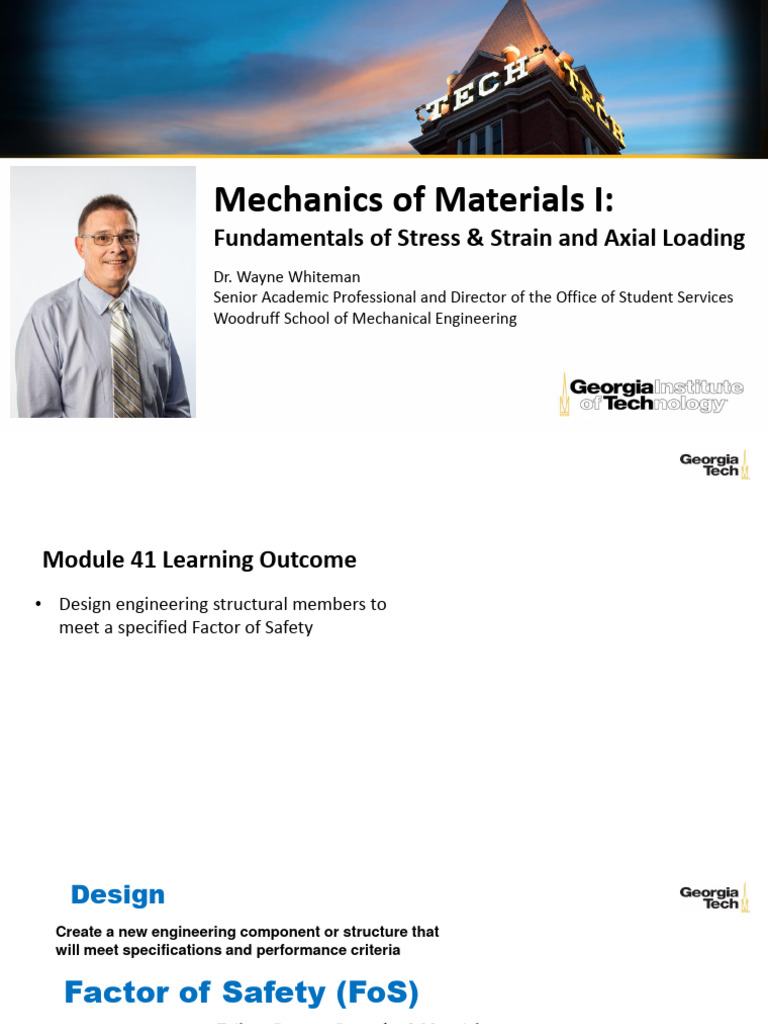 MOM I - Module 41 | PDF | Stress (Mechanics) | Strength Of Materials