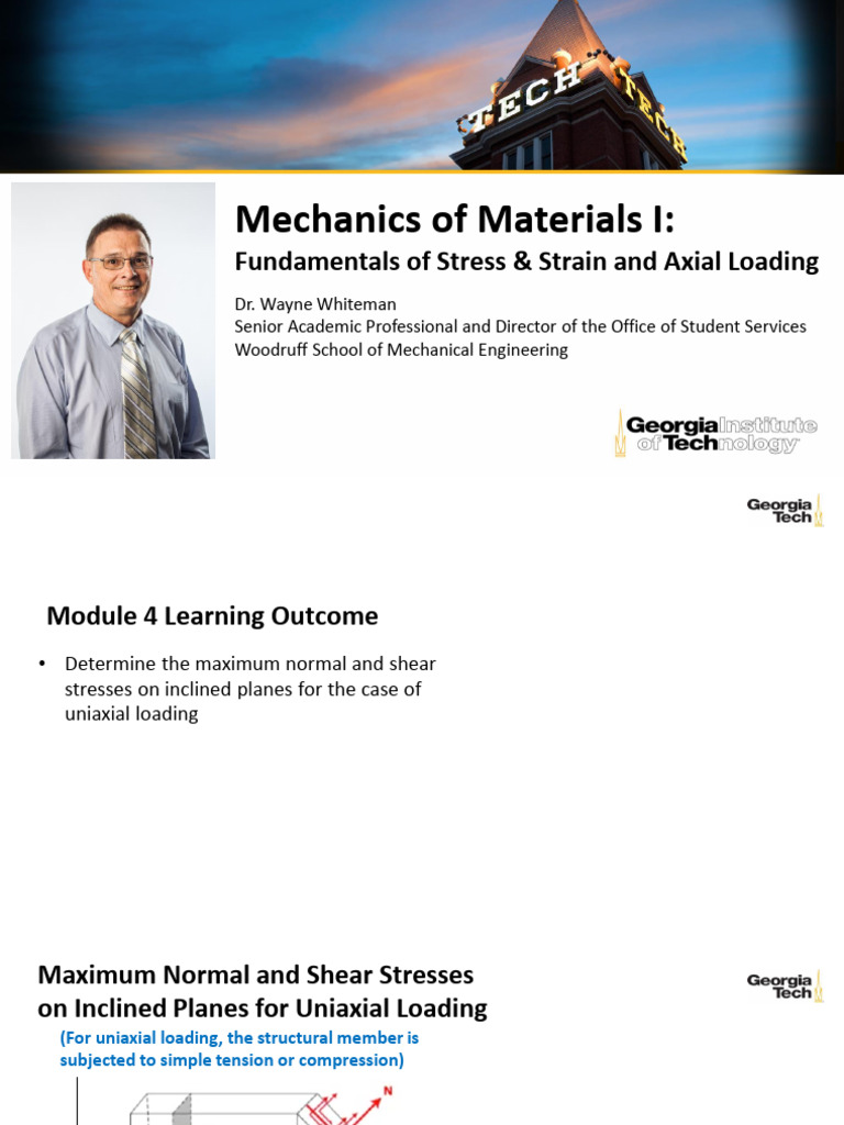 MOM I - Module 4 | PDF | Stress (Mechanics) | Stress–Strain Analysis