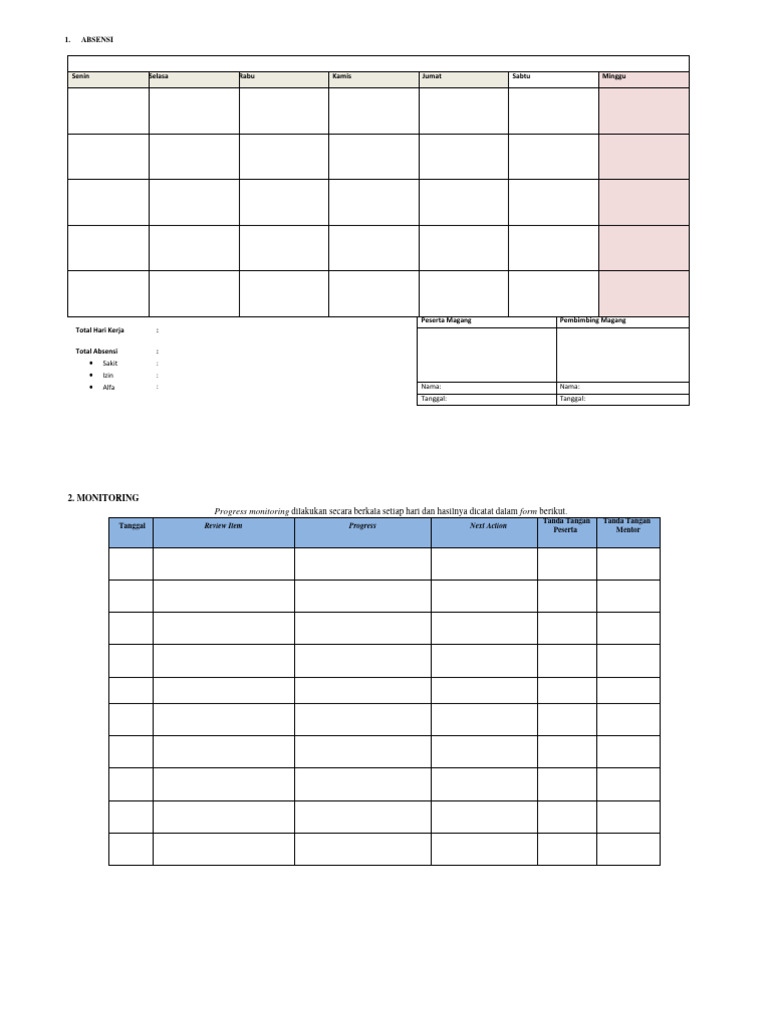 Absensi Magang | PDF