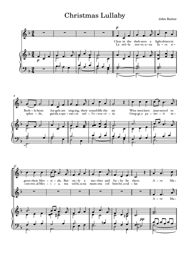Christmas Lullaby Rutter | PDF | Compositions | Choral Music