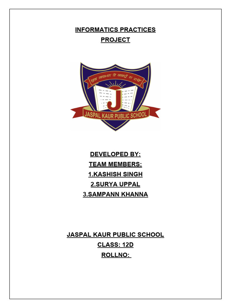 Informatics Practices Project 12 New | PDF | Causes Of Death | Medical Specialties