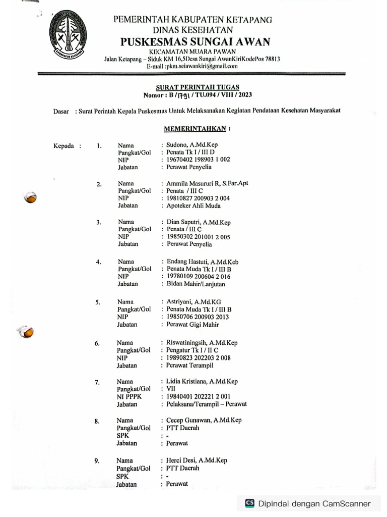 Surat Tugas Pendataan | PDF Surat Tugas Pendataan | PDF