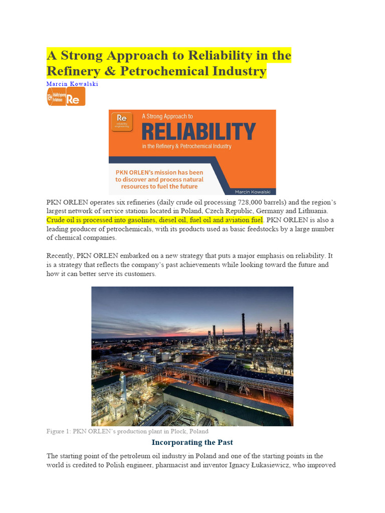 00-A Strong Approach To Reliability in The Refinery | PDF | Oil ...