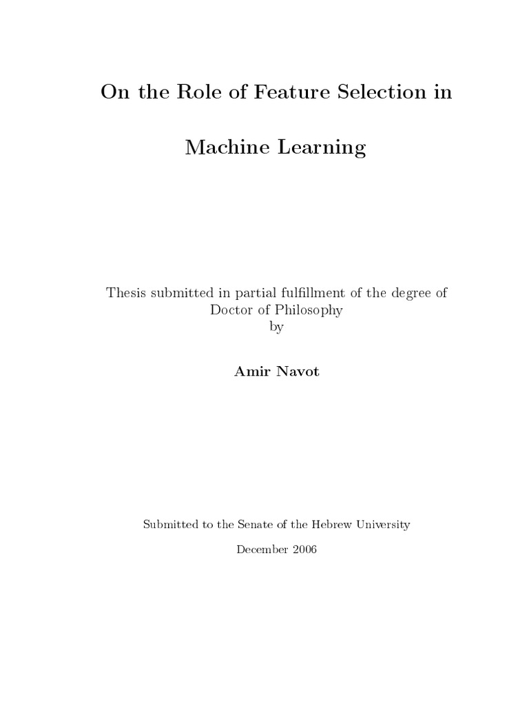 Navot PHD | PDF | Machine Learning | Cluster Analysis
